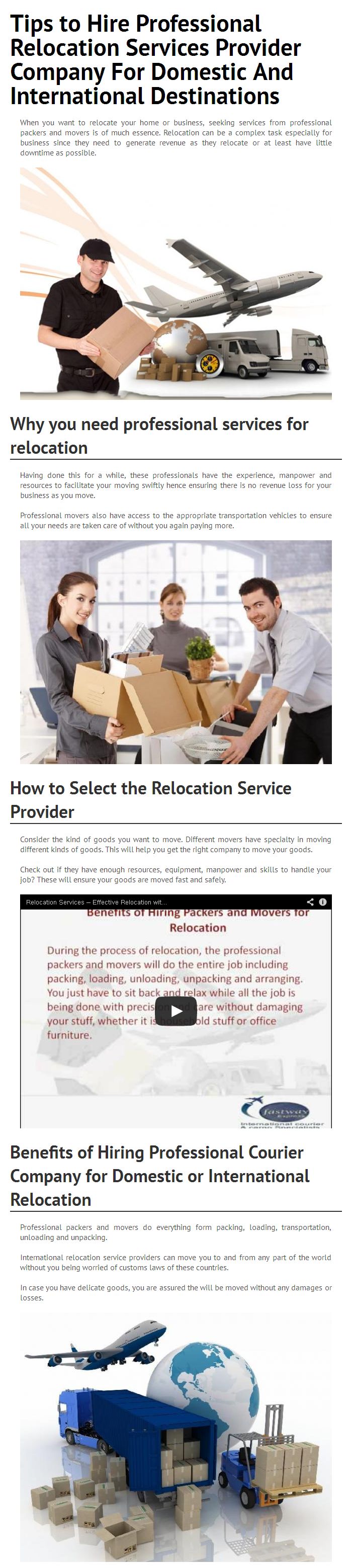 Hiring Professional Relocation Service Providers for International ...